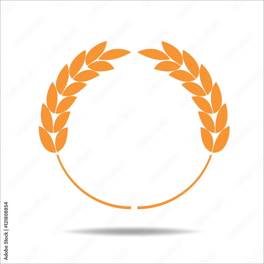 Wheat rice icon. Crop, barley or rye symbol isolated on white ...
