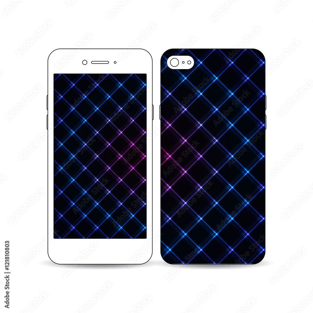 Mobile smartphone with an example of the screen and cover design ...