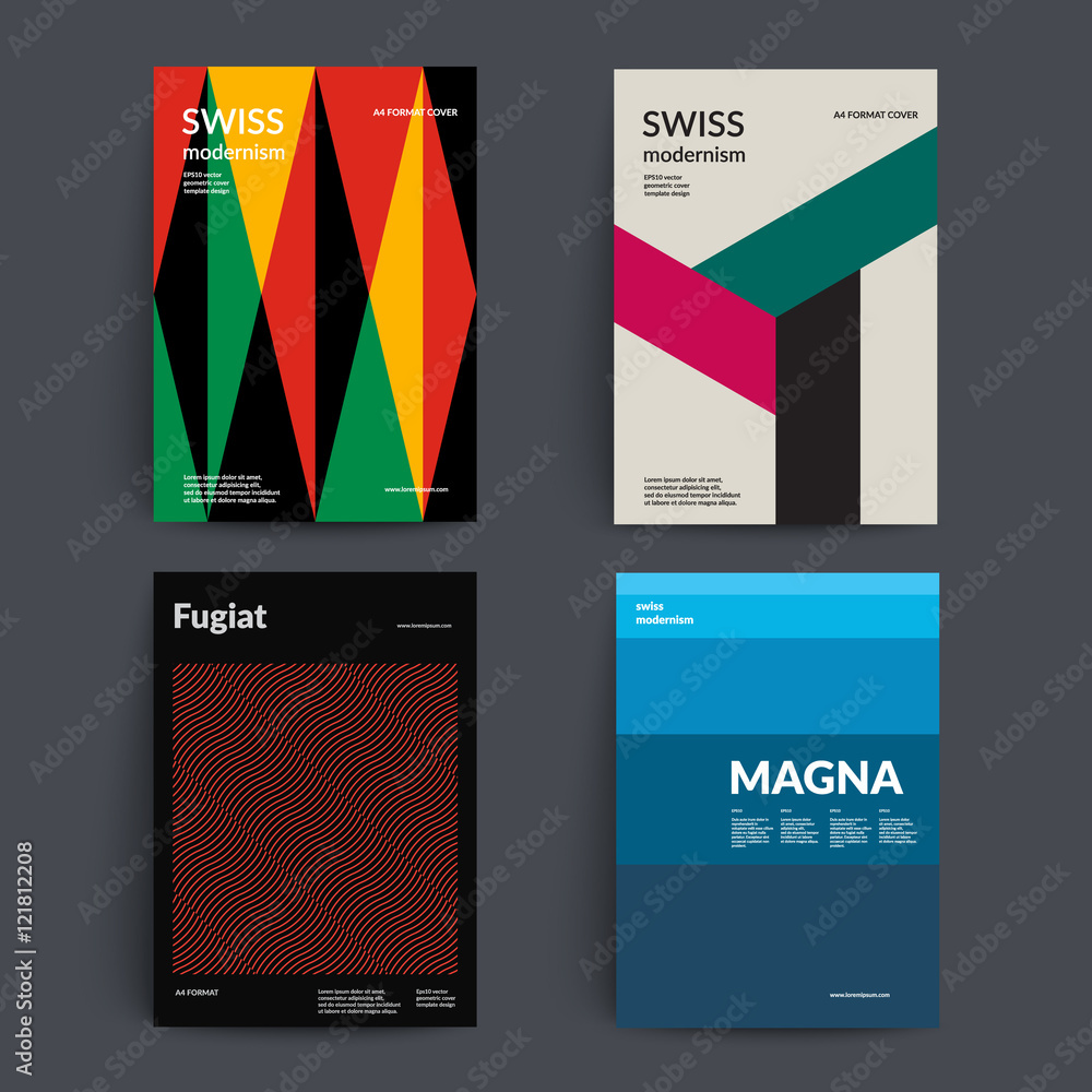 Retro covers set. Swiss style modernism. Eps10 vector. Stock Vector ...
