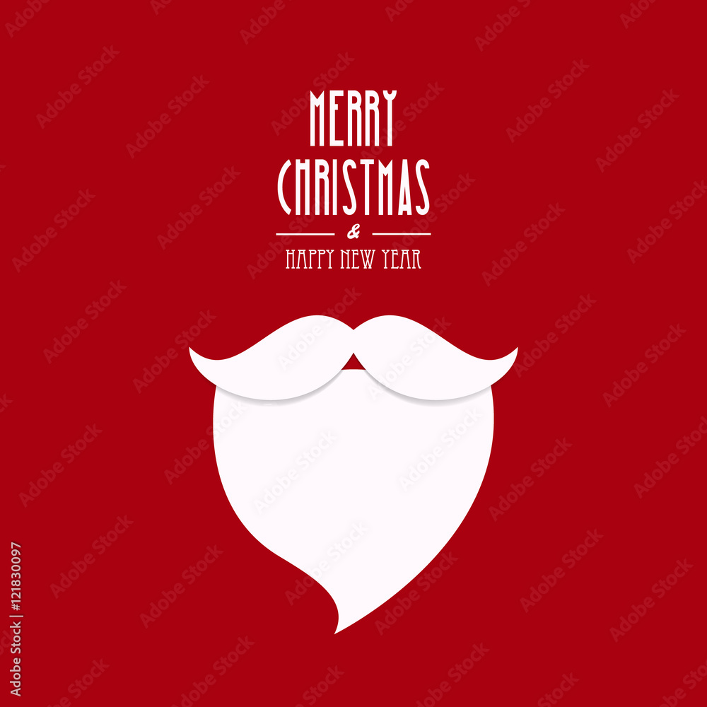 santa claus beard christmas type red background Stock Vector | Adobe Stock