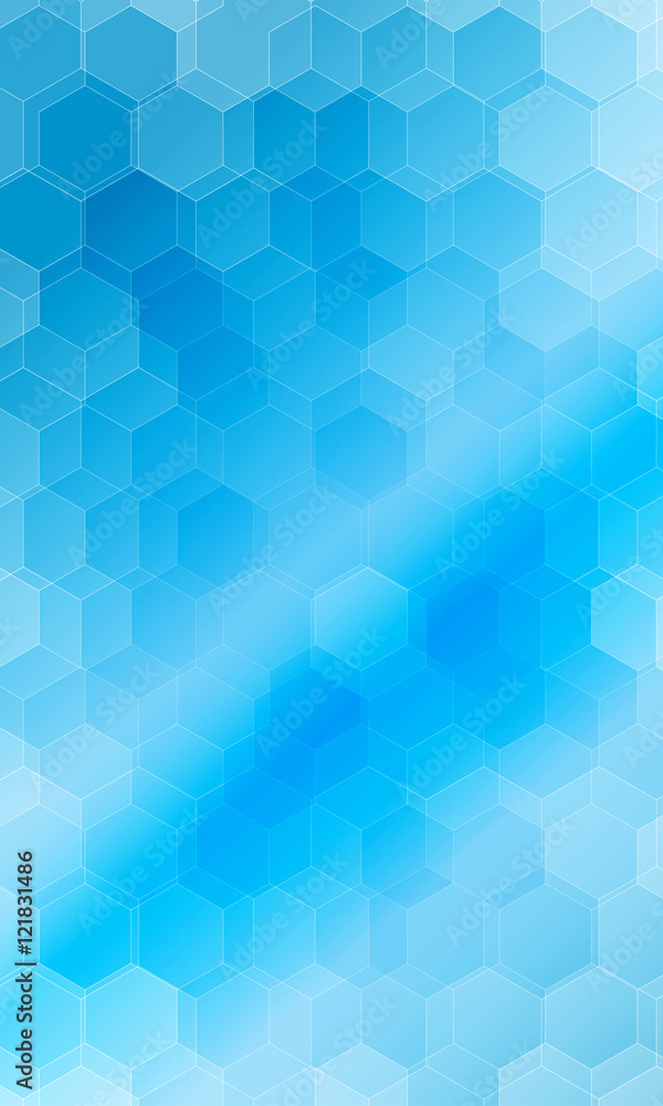 beautiful light blue color hexagonal background. vector illustration ...