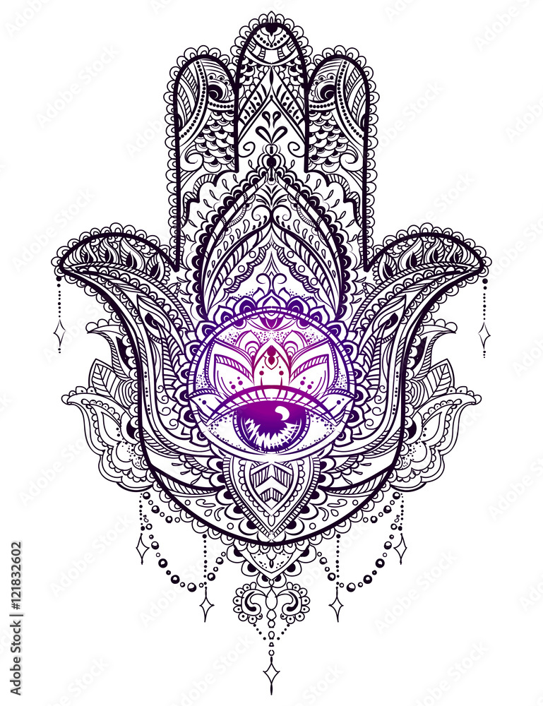 Hamsa Hand of Fatima Stock Vector | Adobe Stock