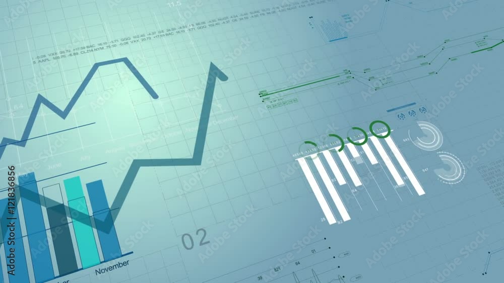 Beautiful 3d animation of Stock Market Charts Growing. Financial ...