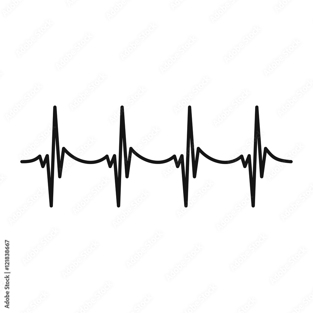 Musical pulse icon in simple style on a white background vector ...