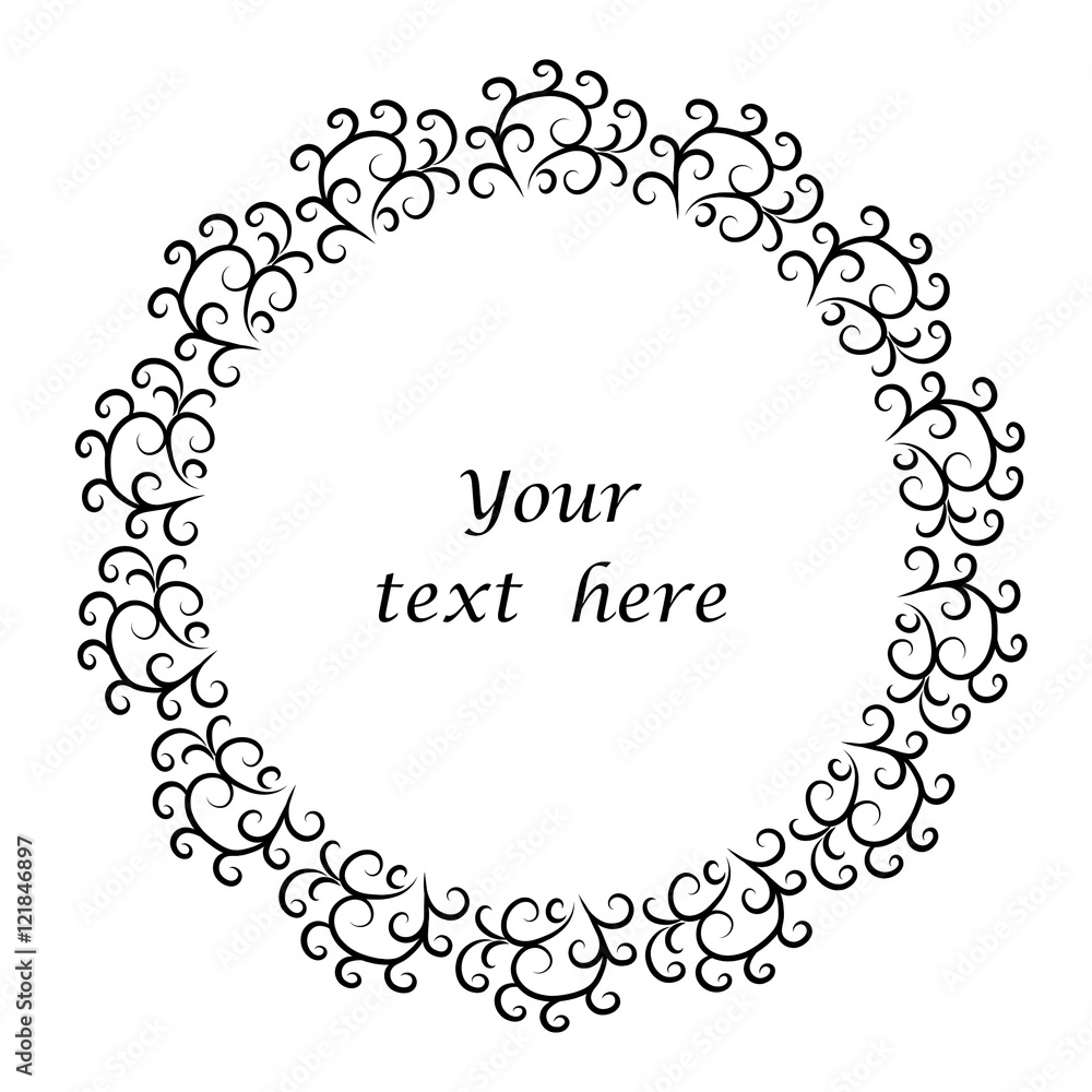 Floral circle frame vector. Design element. Stock Vector | Adobe Stock