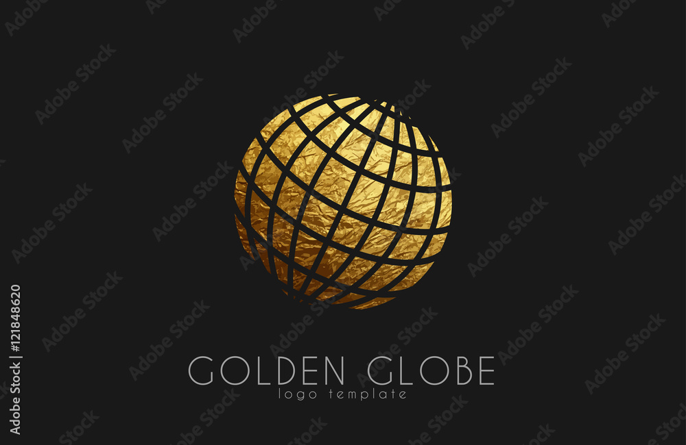 Globe sign. Golden globe logo. Creative logo Stock Vector | Adobe Stock