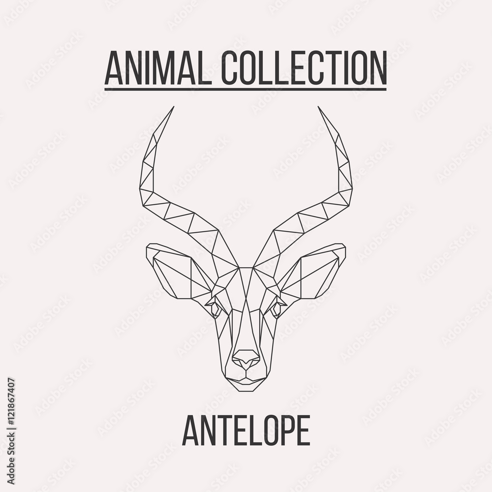 Geometric antelope head Stock Illustration | Adobe Stock