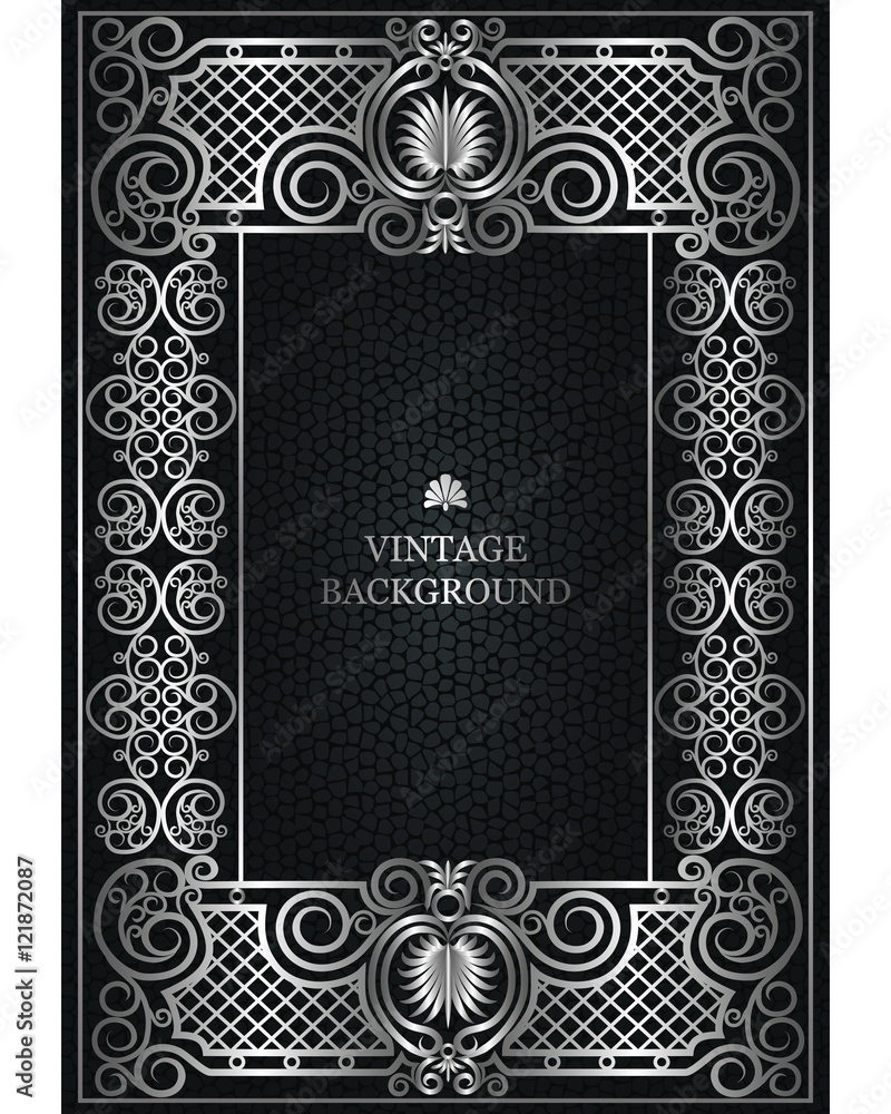 Vector Floral Vintage Frame as a template for the book covers design ...