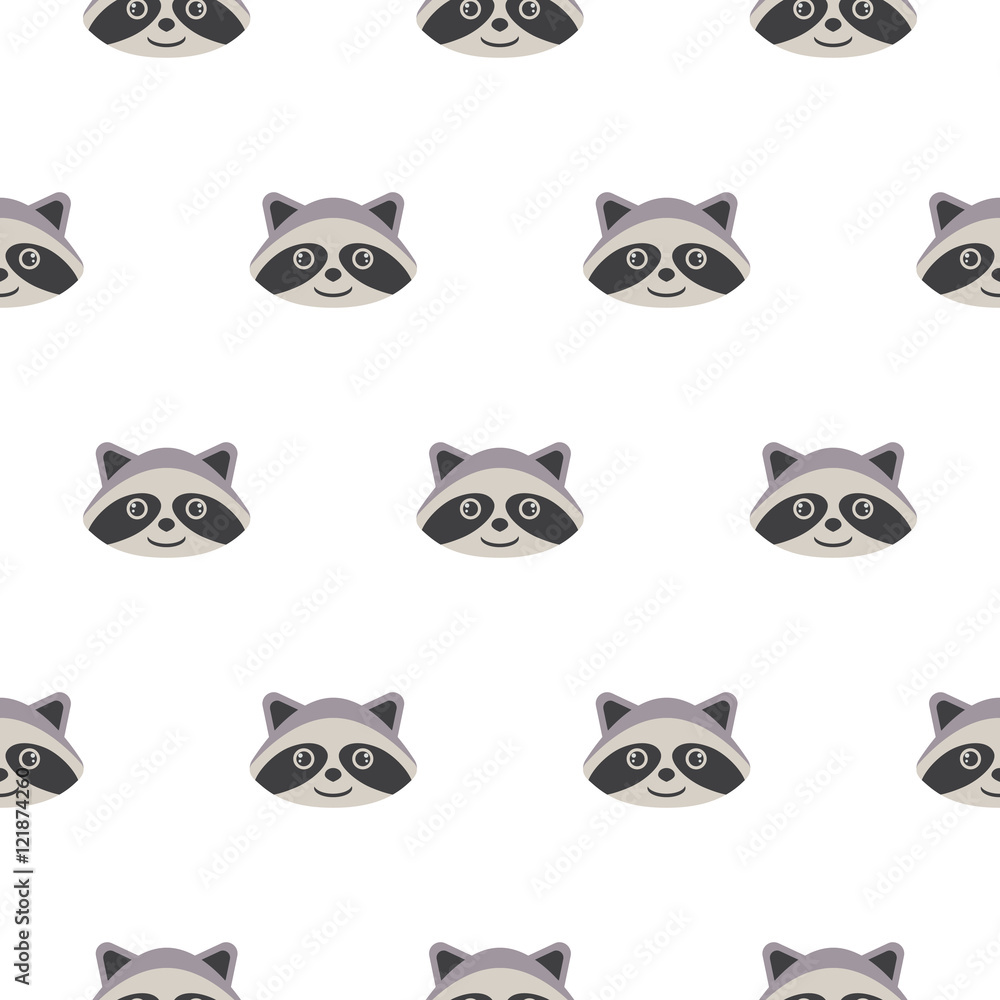 Simple Raccoon Face Cartoon