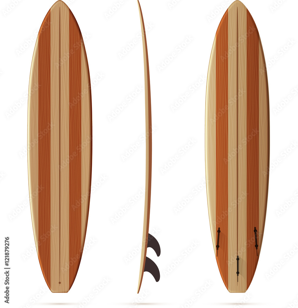 Wooden texture retro vector malibu surfing board Stock Vector | Adobe Stock