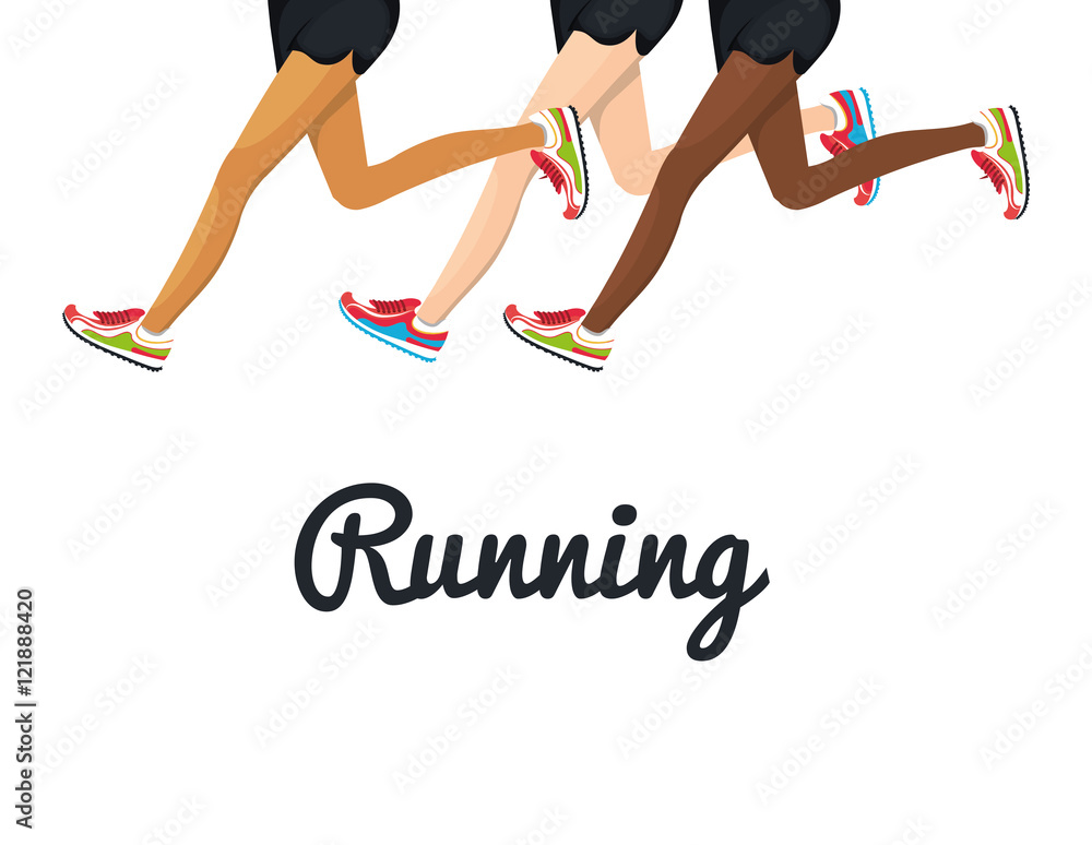 poster running legs design isolated vector illustration Stock Vector ...