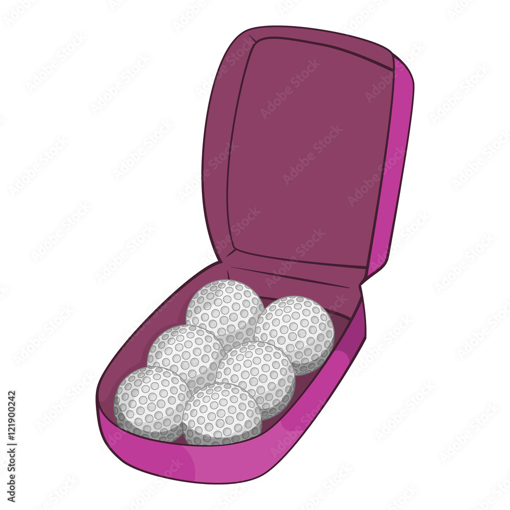 Bag for golf balls icon in cartoon style isolated on white background ...
