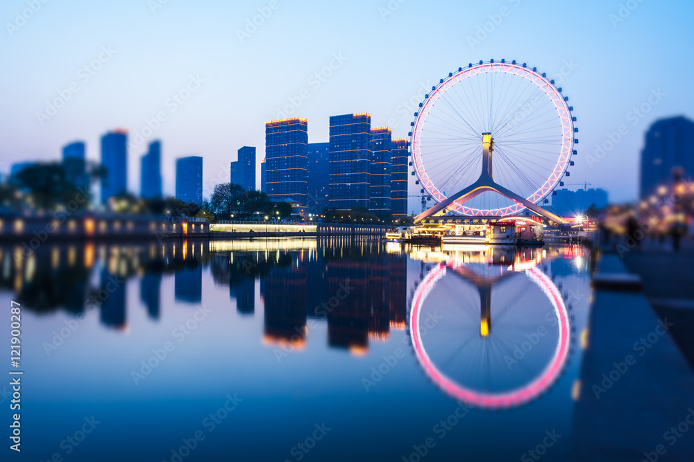 Tianjin Eye is a 120-metre (394 ft) tall giant Ferris wheel built above ...