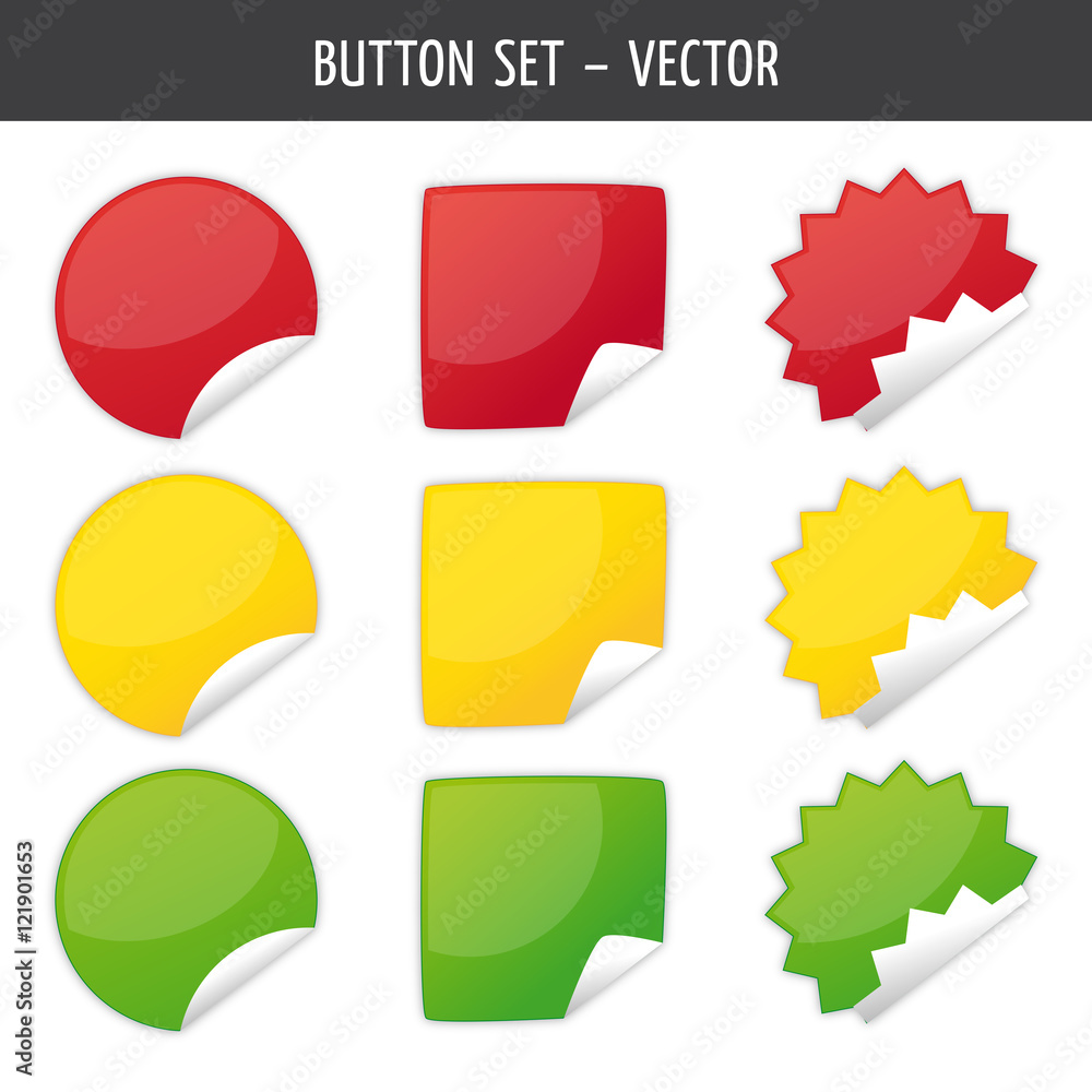 button-set sticker Stock Vector | Adobe Stock