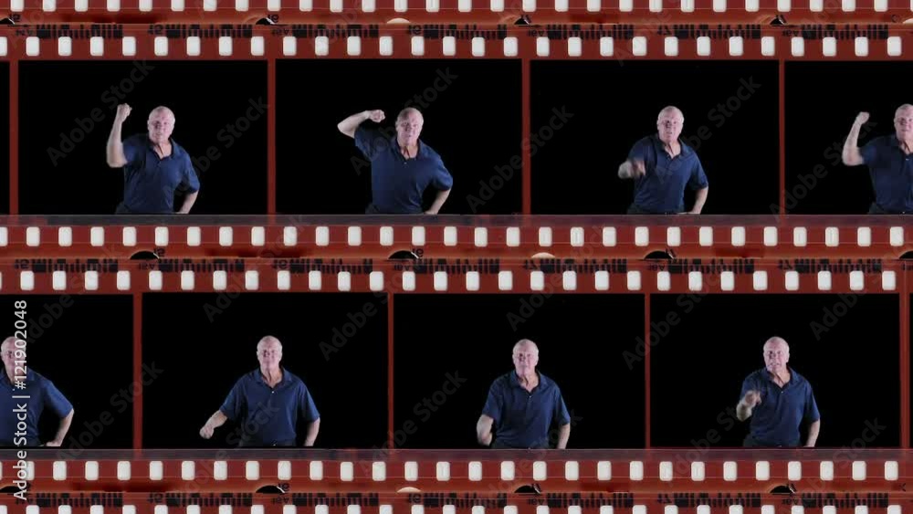 Man showing angry emotion in movie reel. Stock Video | Adobe Stock