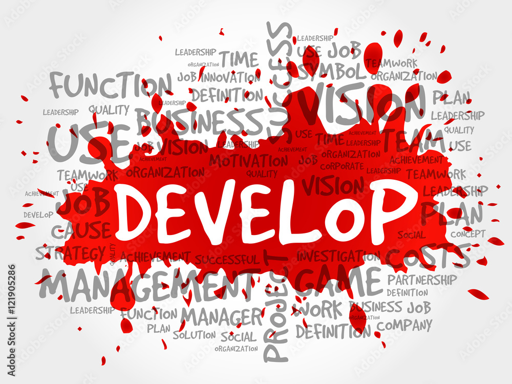 Develop word cloud collage, business concept background Stock Vector ...