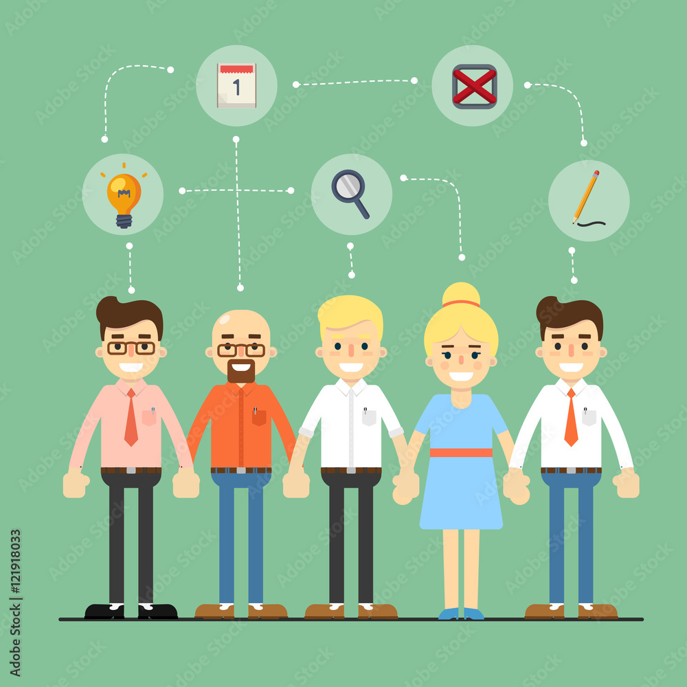 Social network and teamwork banner with group of people holding hands ...