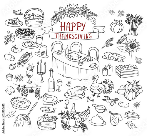 Thanksgiving Food Drawing