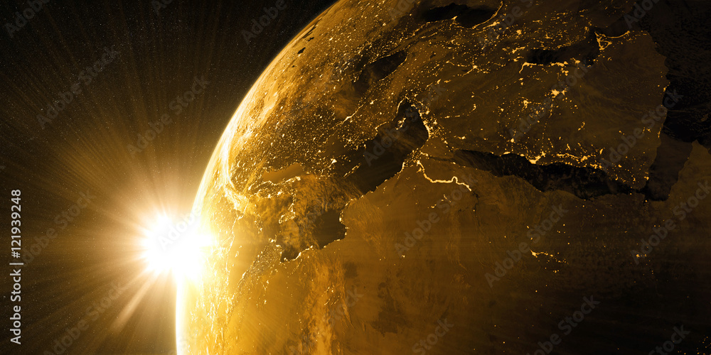 Orbital view on Earth from space Stock-Illustration | Adobe Stock