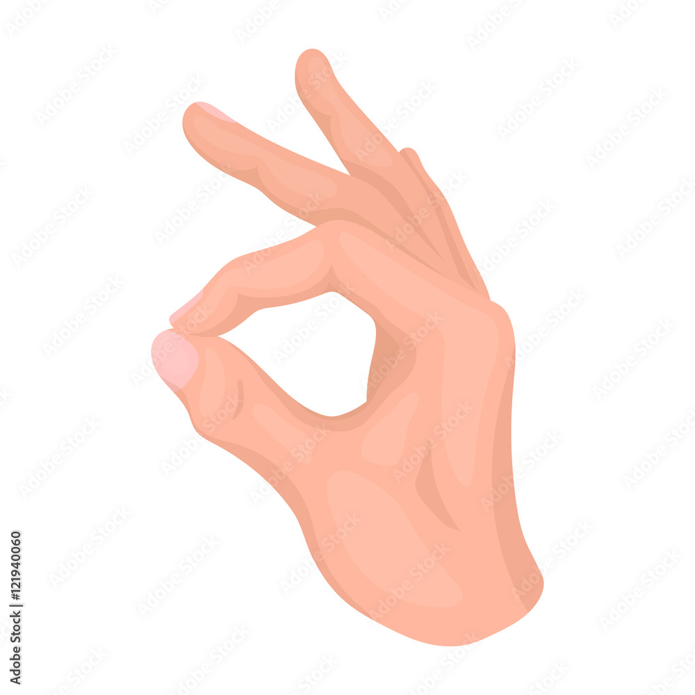 Vecteur Stock Okay sign icon in cartoon style isolated on white ...