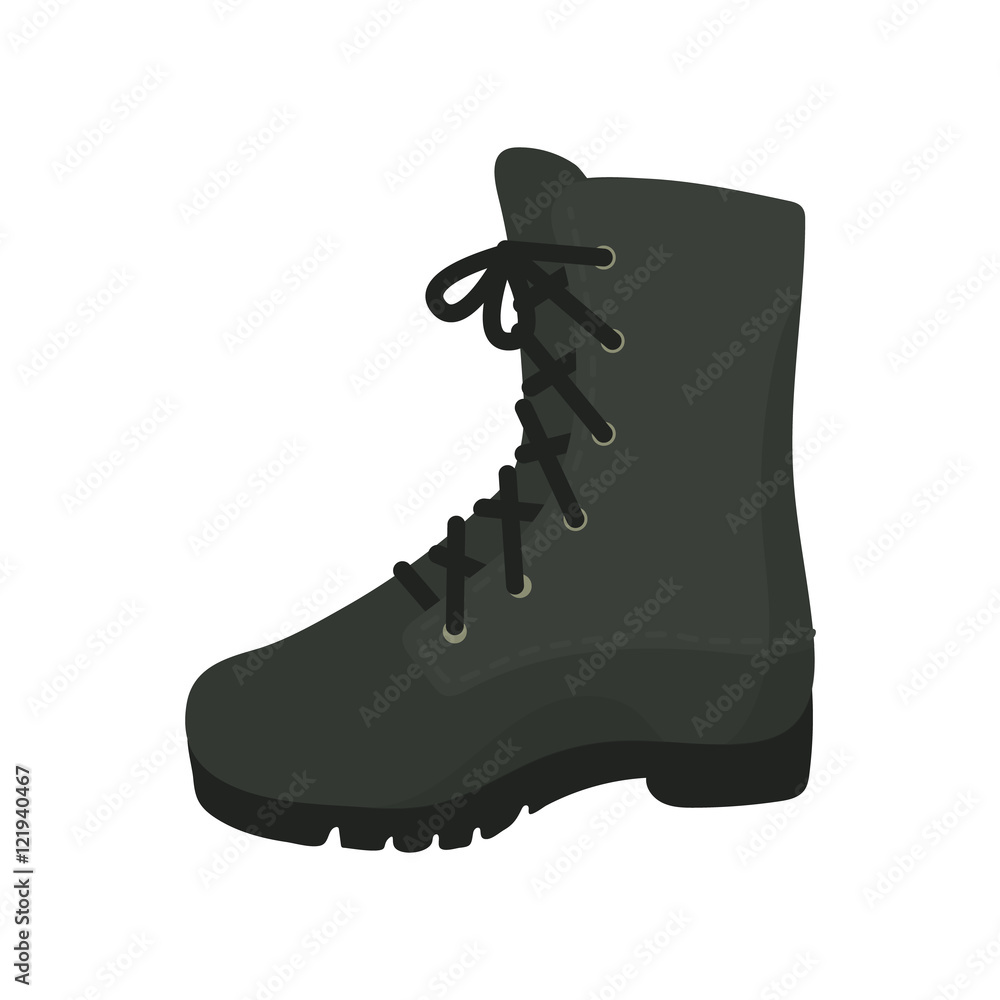 Combat boot icon in cartoon style isolated on white background. Hunting ...
