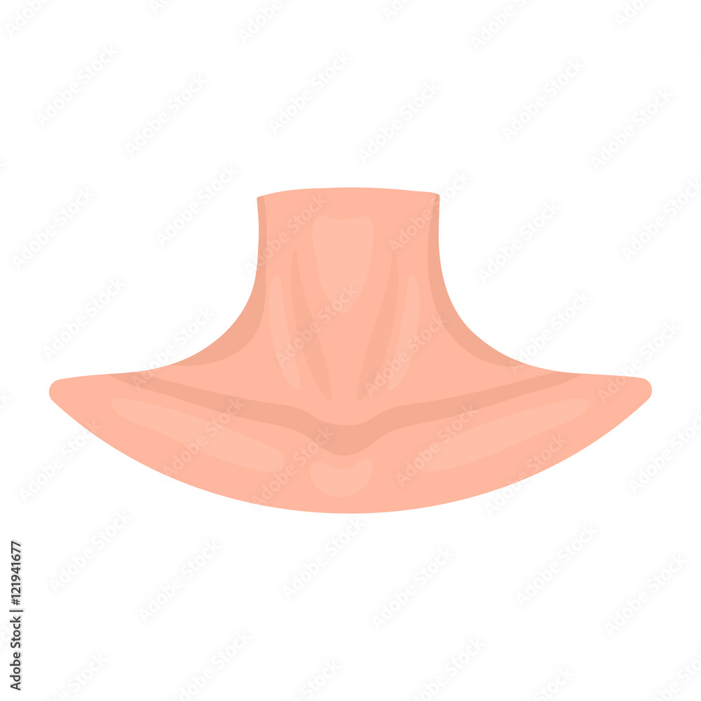 Neck icon in cartoon style isolated on white background. Part of body ...