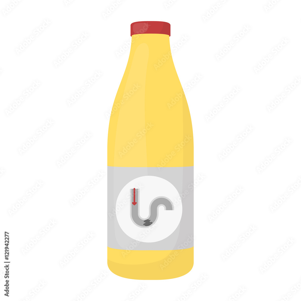 Drain cleaner icon in cartoon style isolated on white background ...