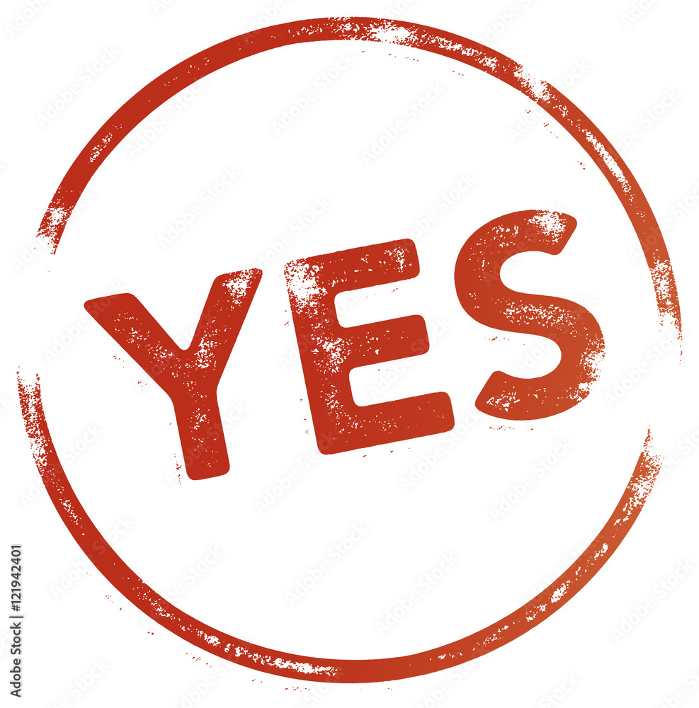 Round Rubber Stamp - YES Stock Vector | Adobe Stock