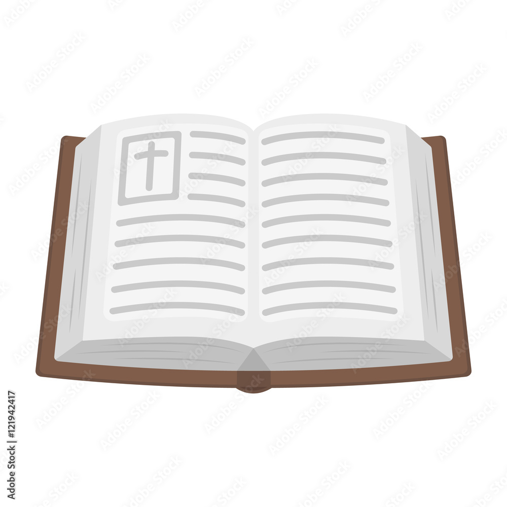 Bible icon in cartoon style isolated on white background. Religion ...