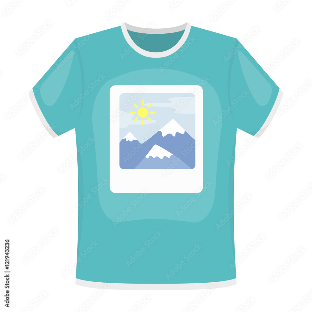 T-shirt icon in cartoon style isolated on white background. Typography ...