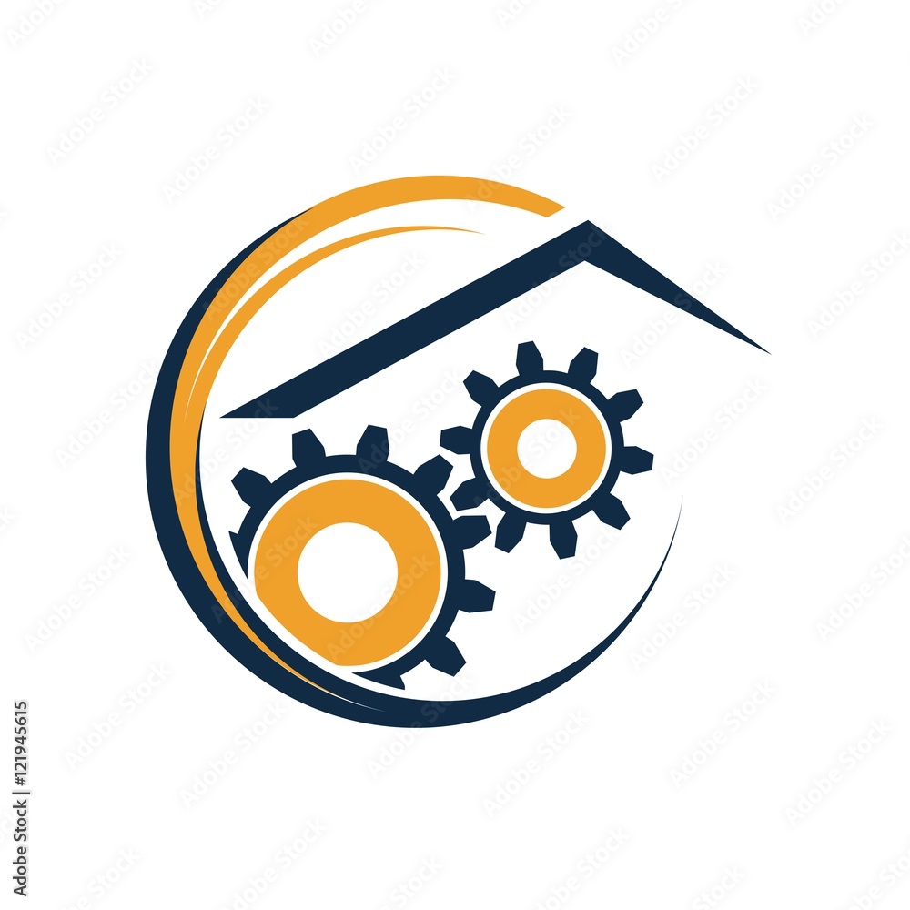 Gear logo design Stock Vector | Adobe Stock