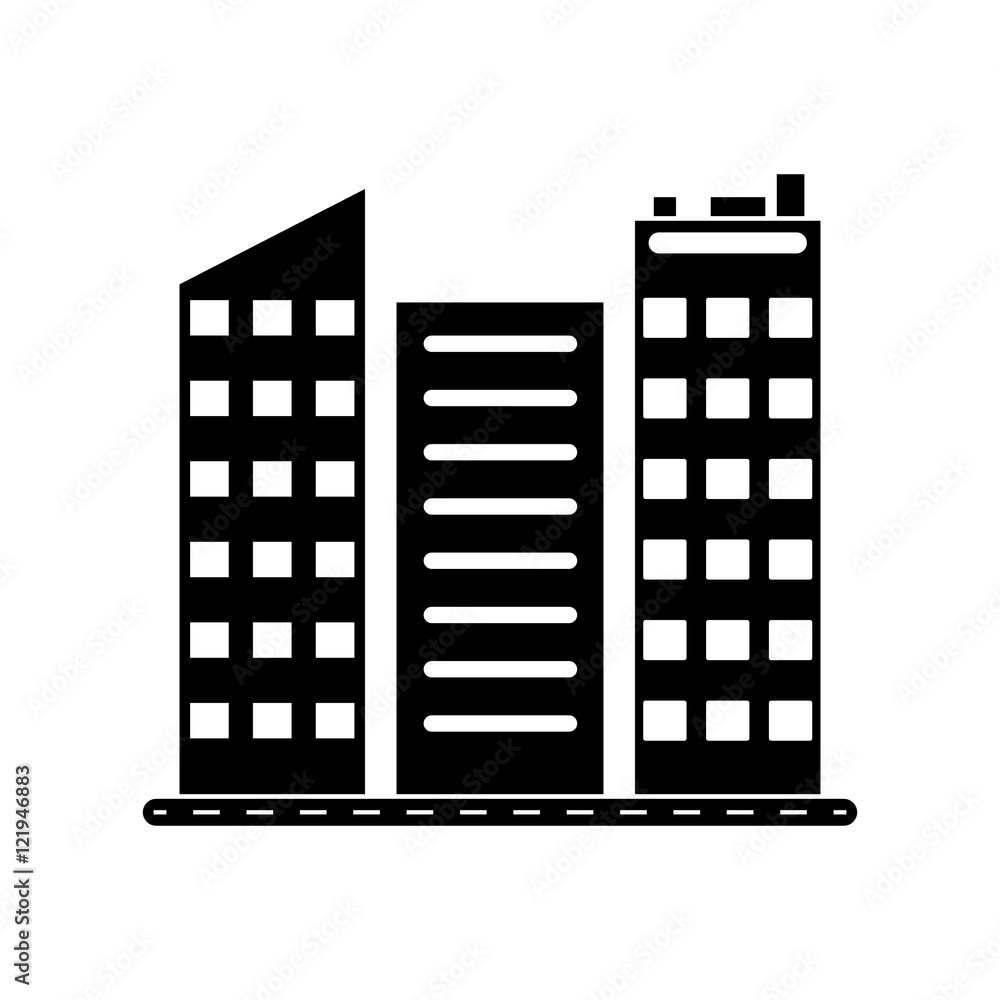 Building with windows icon. Architecture city and real estate theme ...