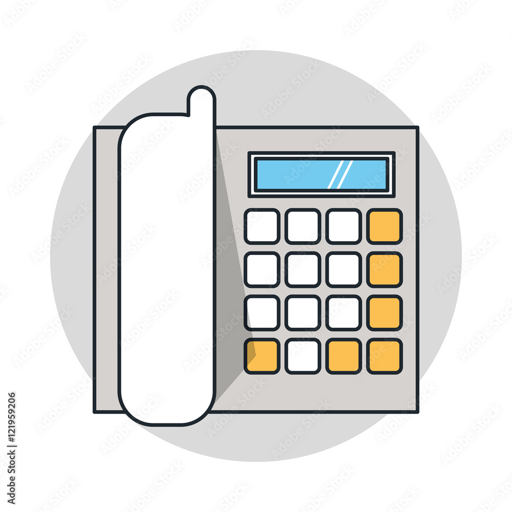cable phone icon. Telephone communication and technology theme ...