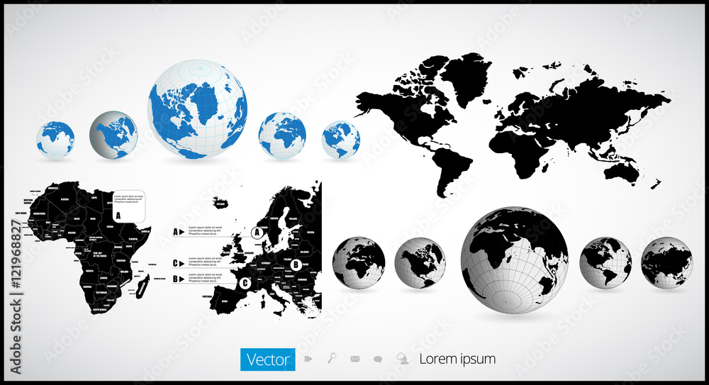World map Stock Vector | Adobe Stock