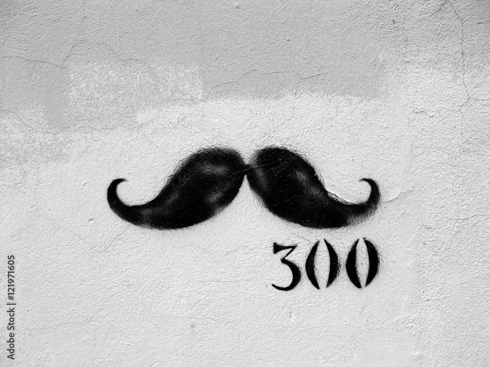 mustache graffiti in Sinj, 300 years of Croatian Sinjska Alka Stock ...