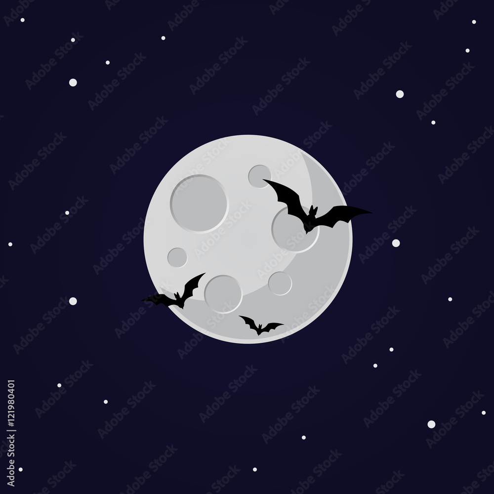 Halloween moon vector illustration. Stock Vector | Adobe Stock
