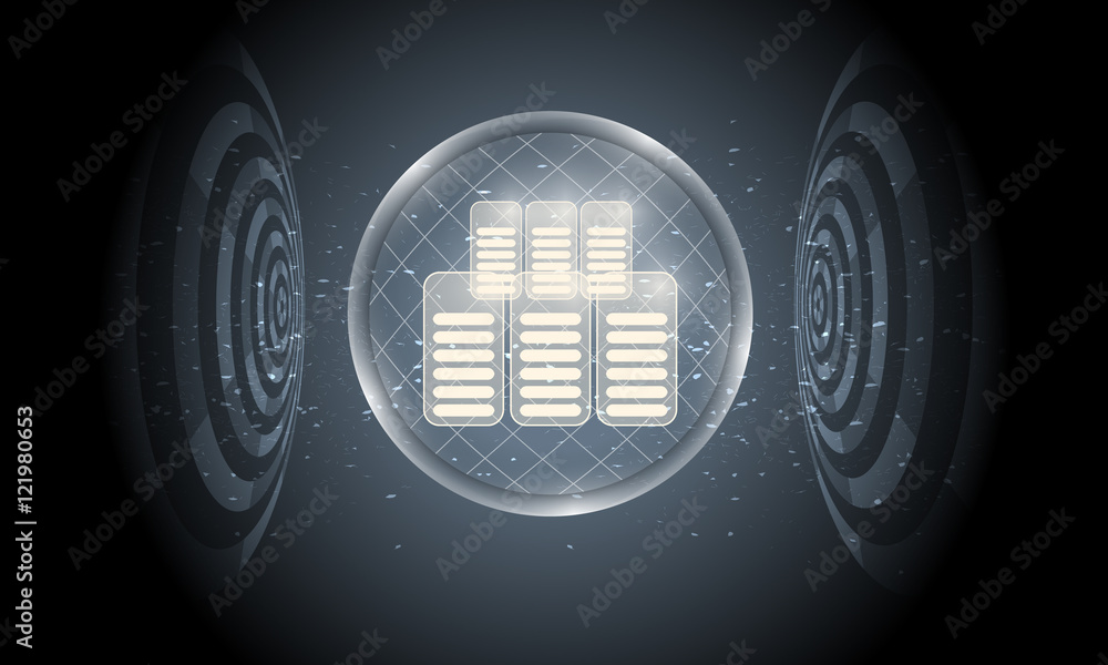 Vector futuristic background with transparent circular objects a Stock ...