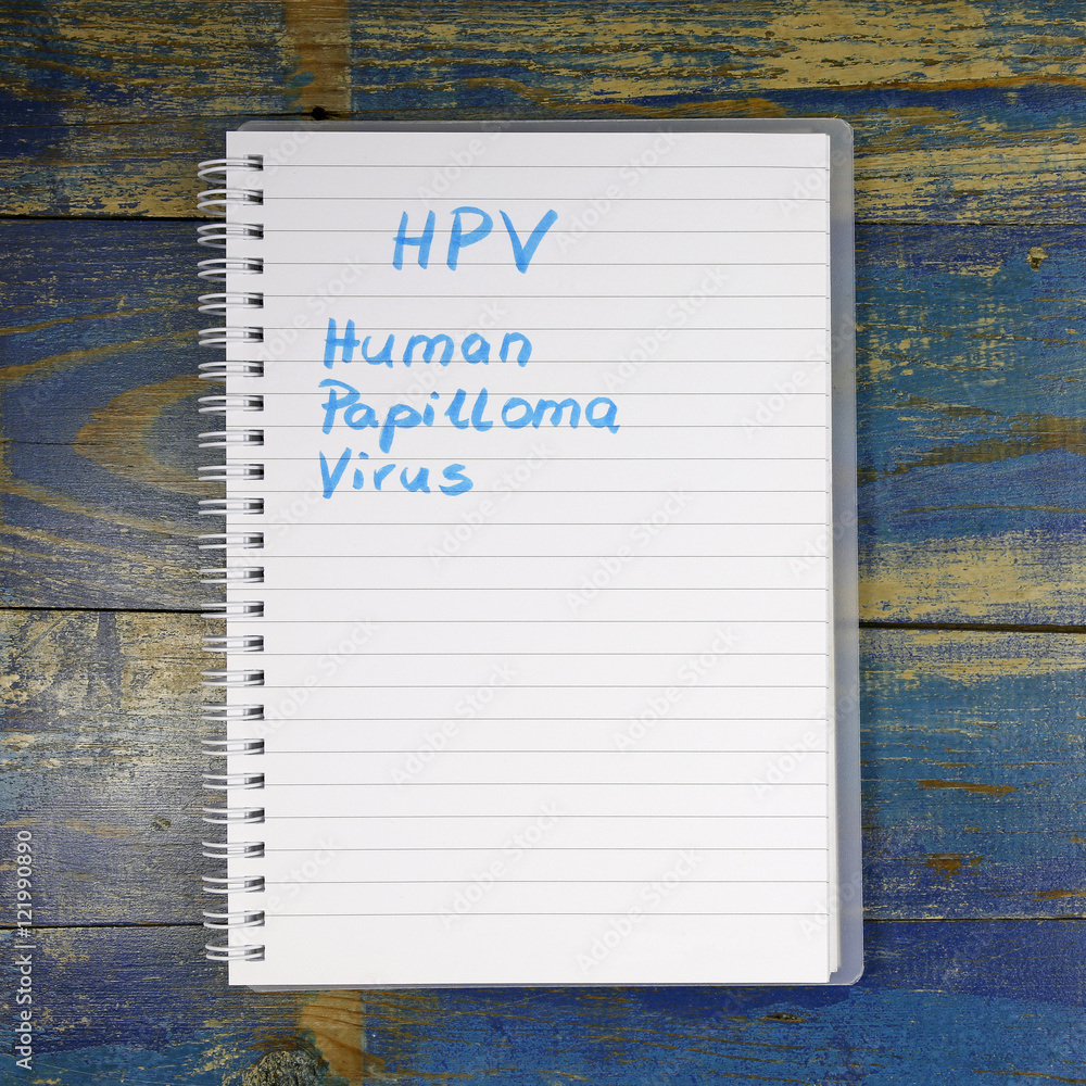 HPV- Human Papilloma Virus diagnosis written in notebook Stock Photo ...