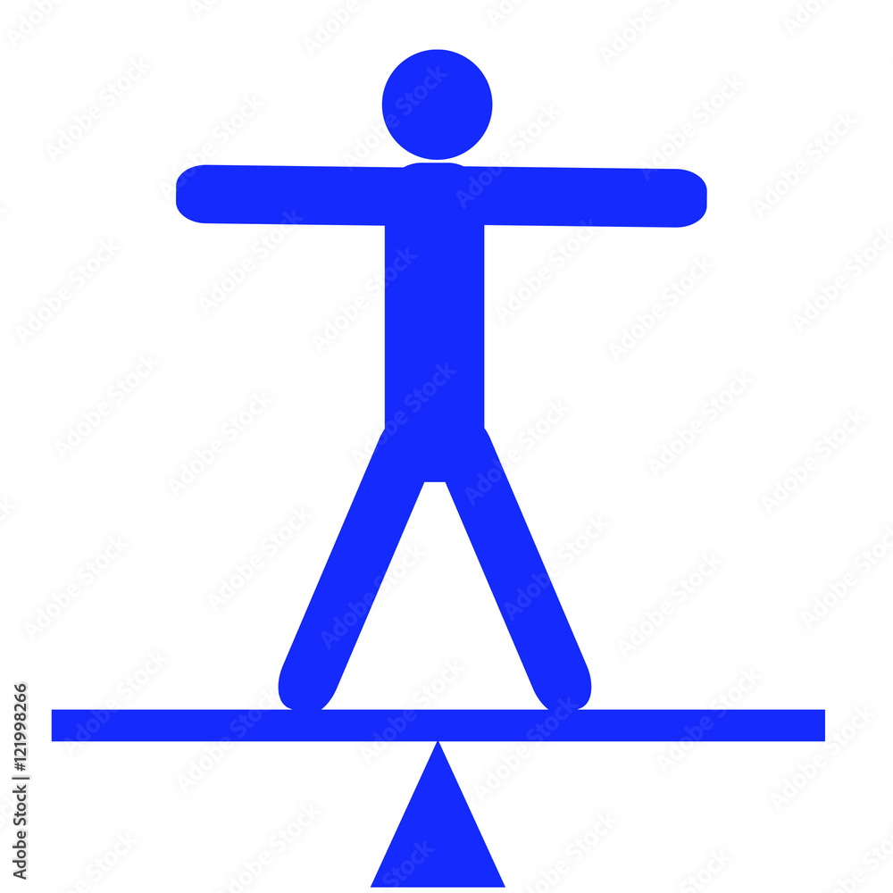 バランスを取る人のイラスト 青 Stock Illustration | Adobe Stock