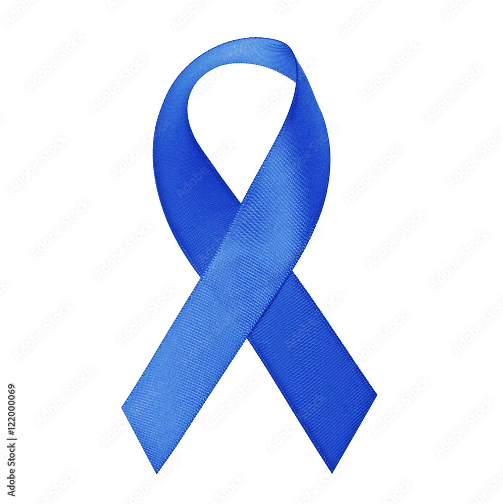 Awareness blue ribbon isolated on white background Stock Photo | Adobe ...
