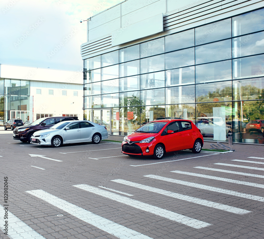 Building of car dealership and service centre Stock Photo | Adobe Stock