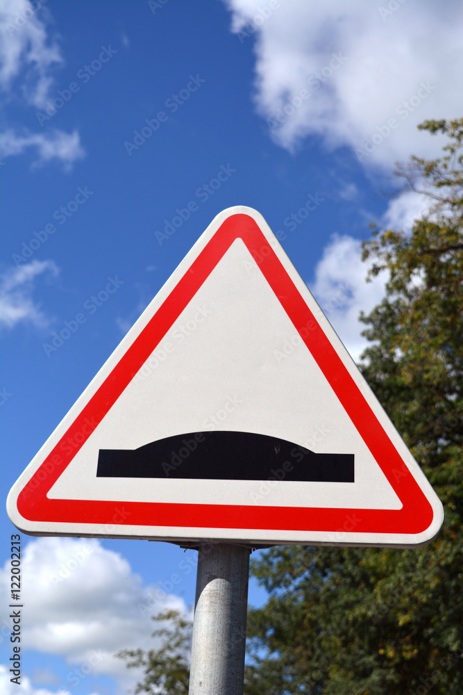 Triangle shaped road sign Stock Photo | Adobe Stock