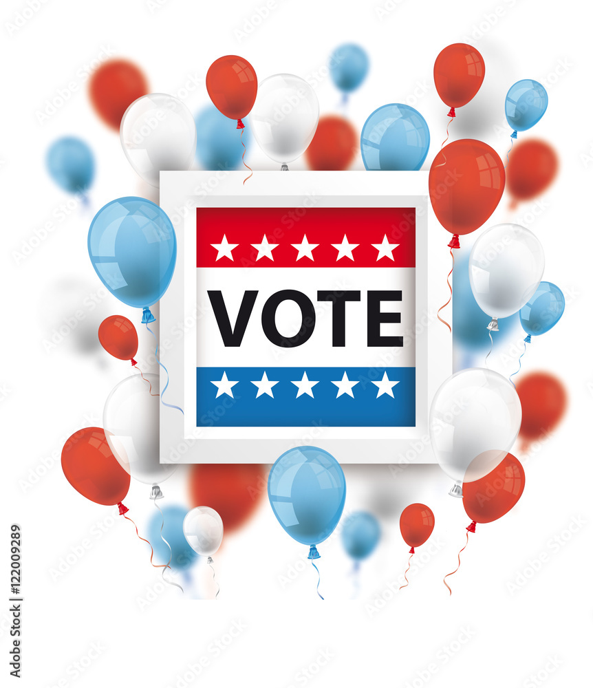 Vote 2016 Balloons Frame Stock Vector | Adobe Stock