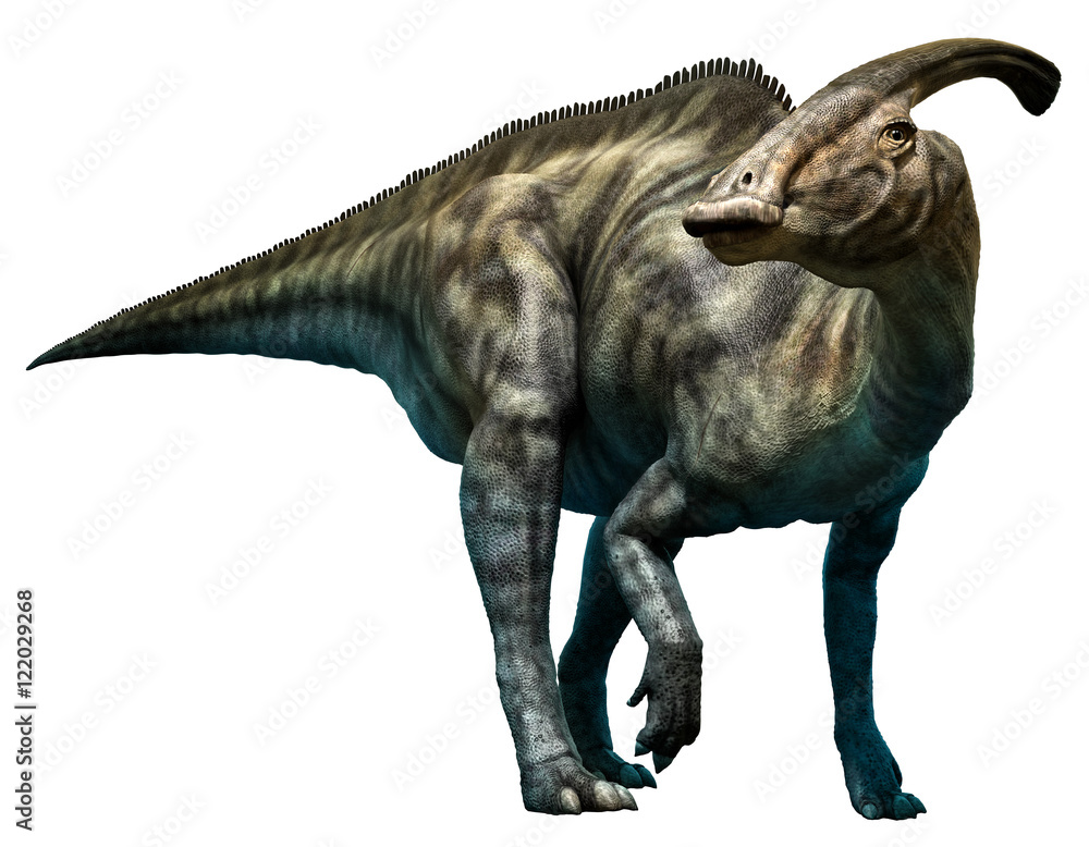 Poster Parasaurolophus walkeri from the Cretaceous era 3D illustration ...