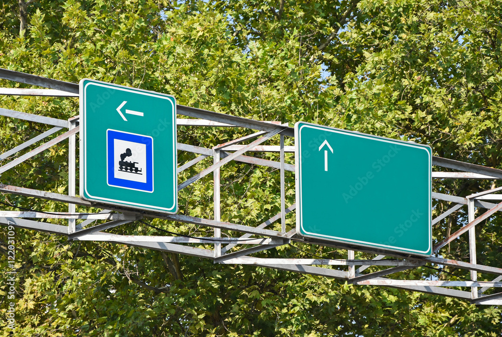 Railway station road sign Stock Photo | Adobe Stock