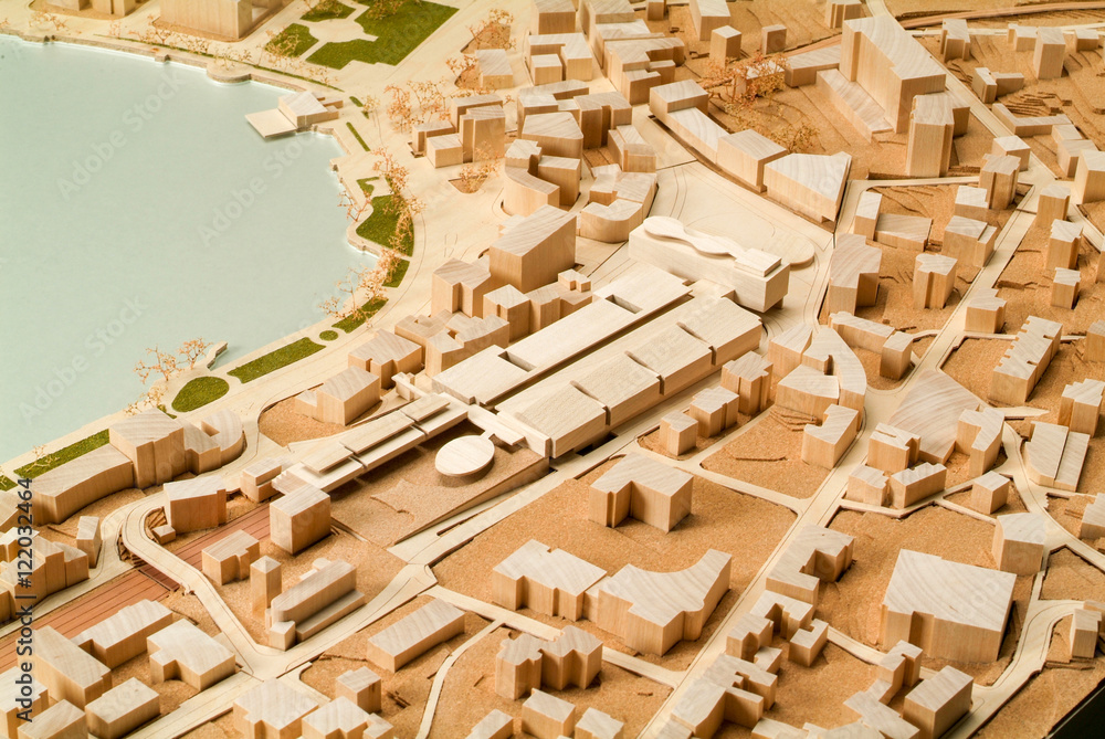 Site surrounding model for architectural presentation Stock Photo ...