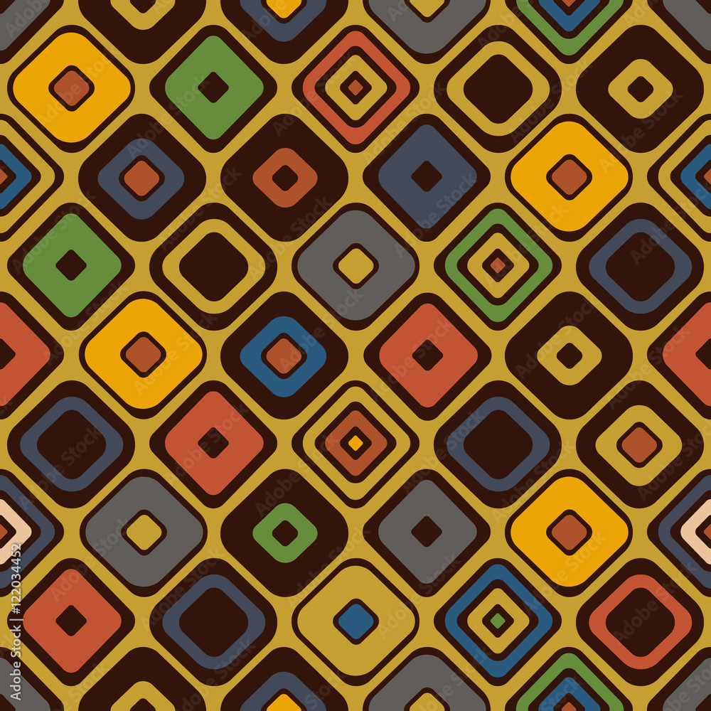 Seamless vector geometrical pattern. Endless brown background with hand ...
