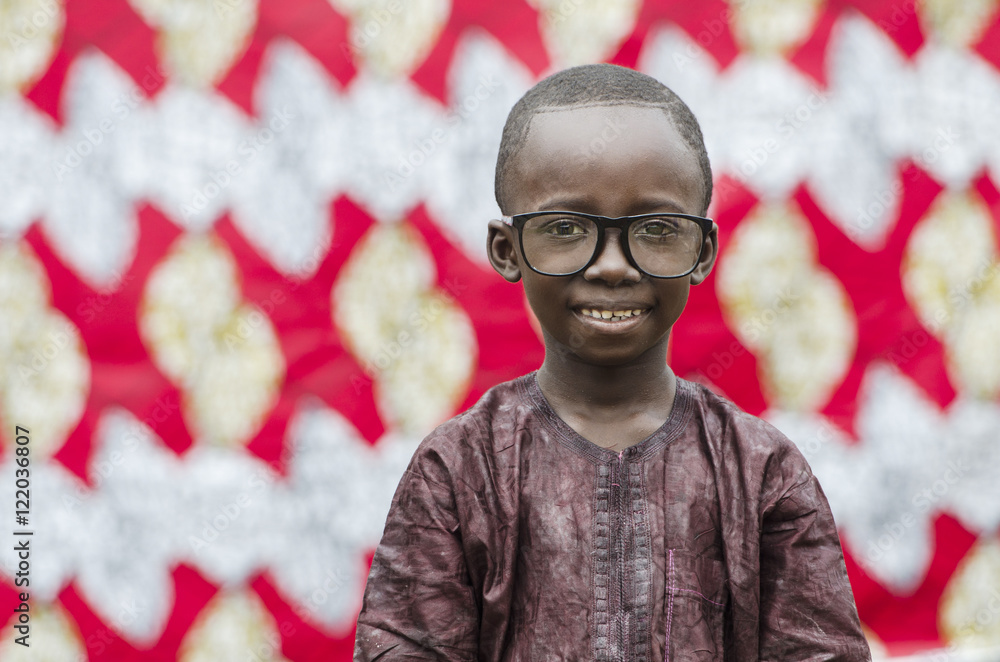 Black African Child Smiling With Nerdy Big Glasses On Stock Photo Black African Child Smiling With Nerdy Big Glasses On Stock Photo