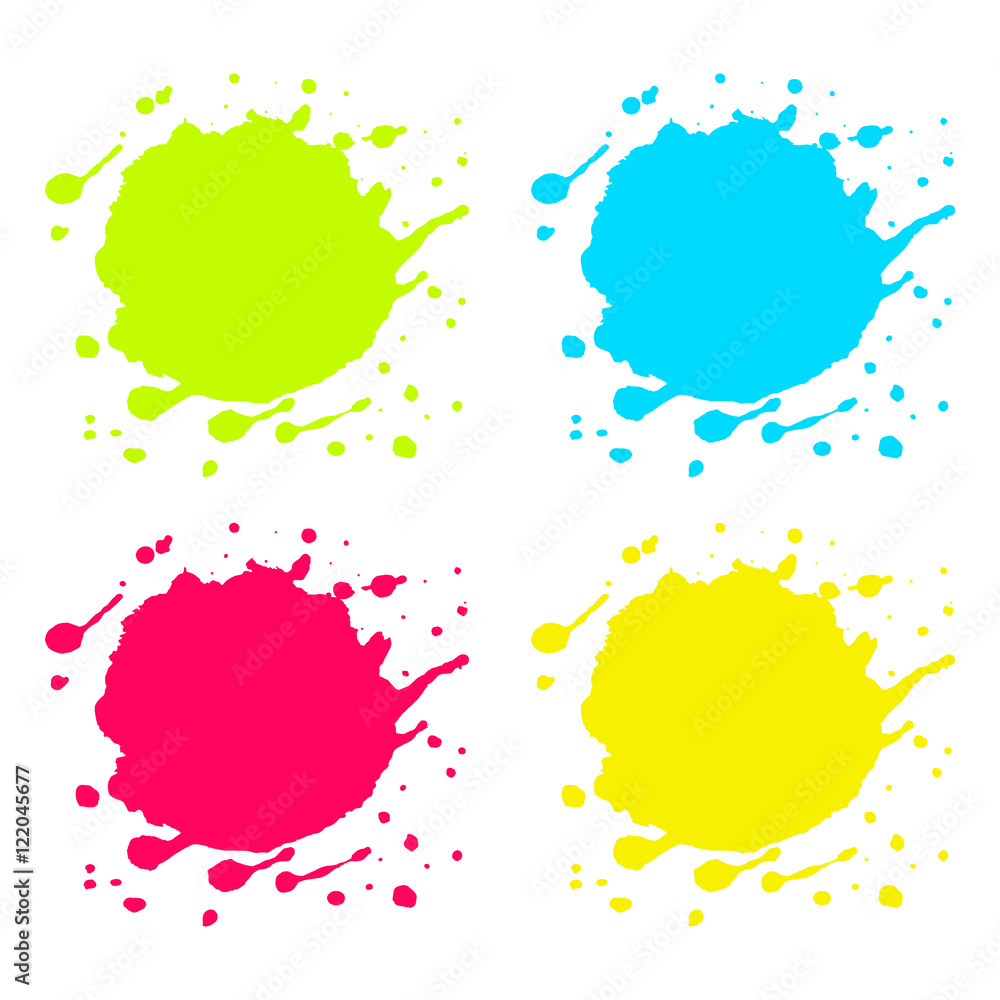 Set of colorful Ink blots. Vibrant abstract backgrounds. Vector ...