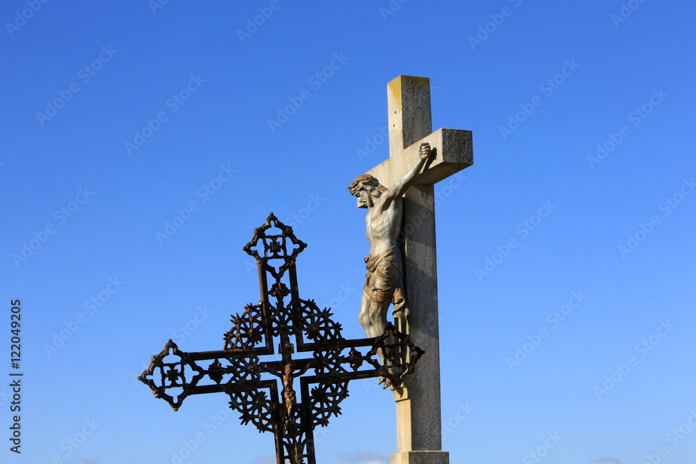 Jésus-Christ sur la croix. / Jesus on the cross. Stock Photo | Adobe Stock